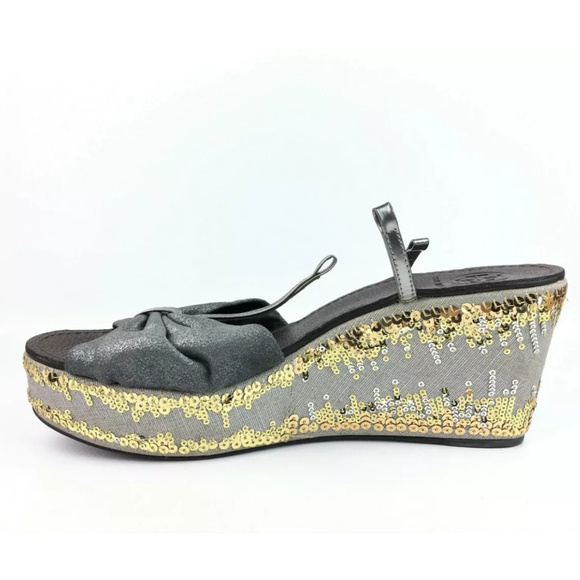 Tory Burch | Shoes | Tory Burch Declan 2 Sequin Wedges Sandals | Poshmark